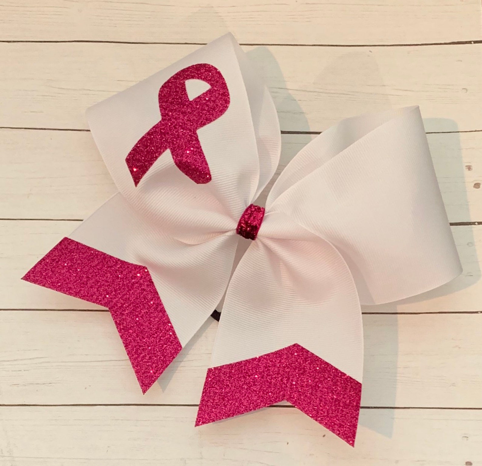 Cheer Bow - Breast Cancer Practice Bow With Chevron Edge - Etsy