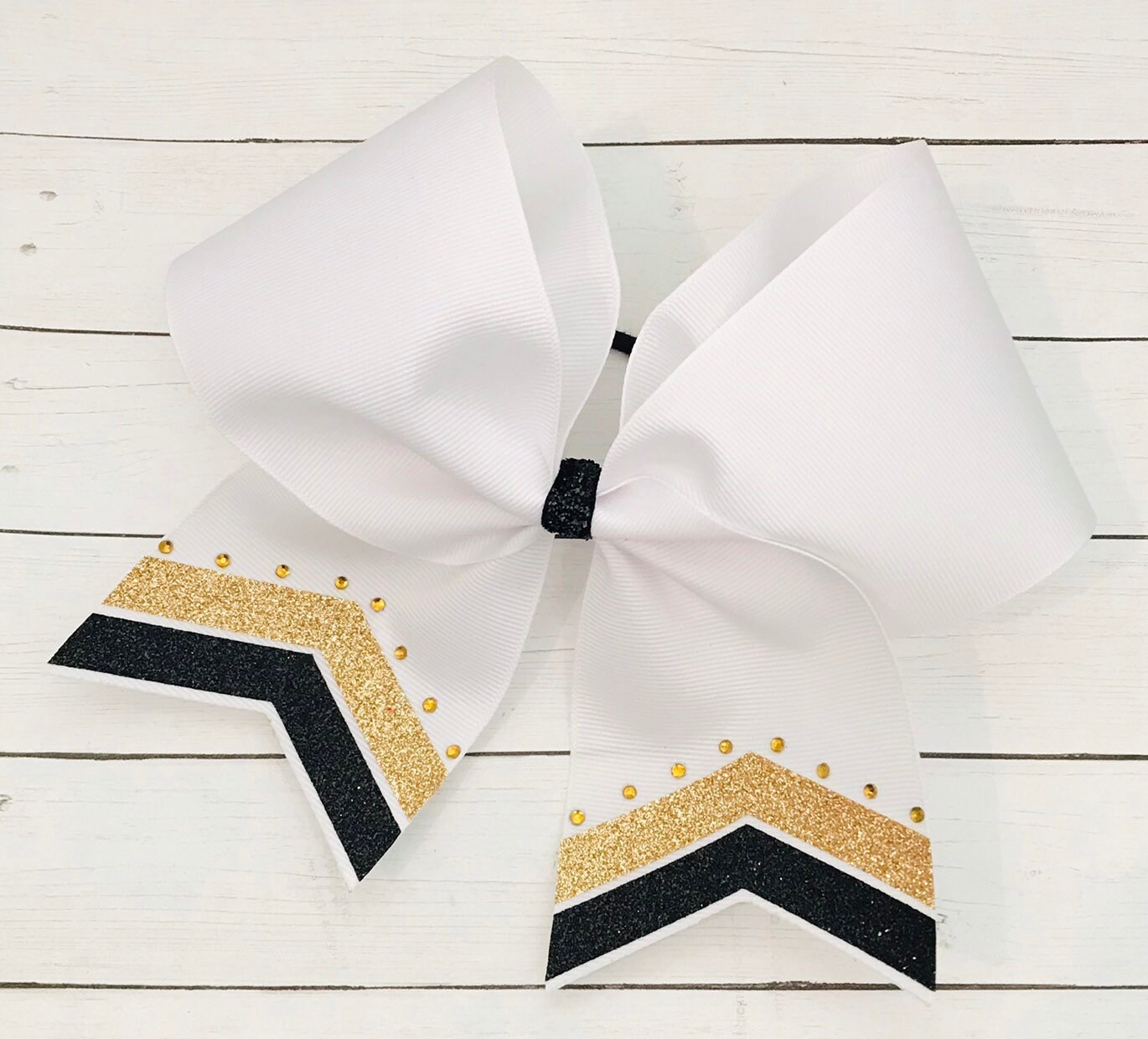 Rhinestone Chevron Cheer Bow Navy and Gold ALL COLORS | Etsy