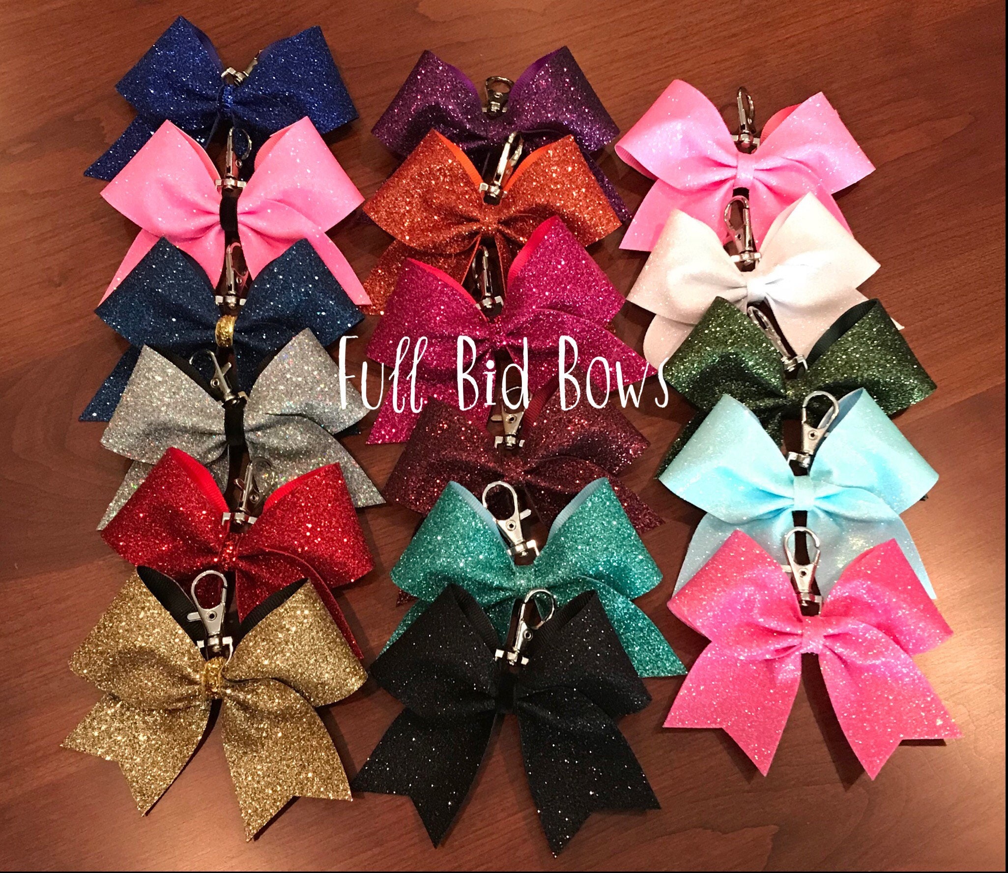 Cheer Bow Key Chain With Name on TAIL Onlyglitter Bow one - Etsy