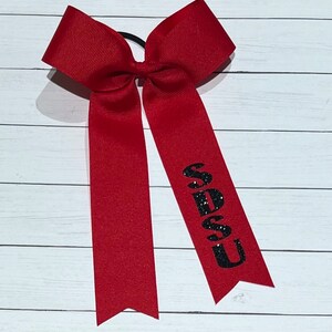Collegiate Cheer Bow Ribbon Bow Long Tail Bow Narrow Bow College Bow - Etsy
