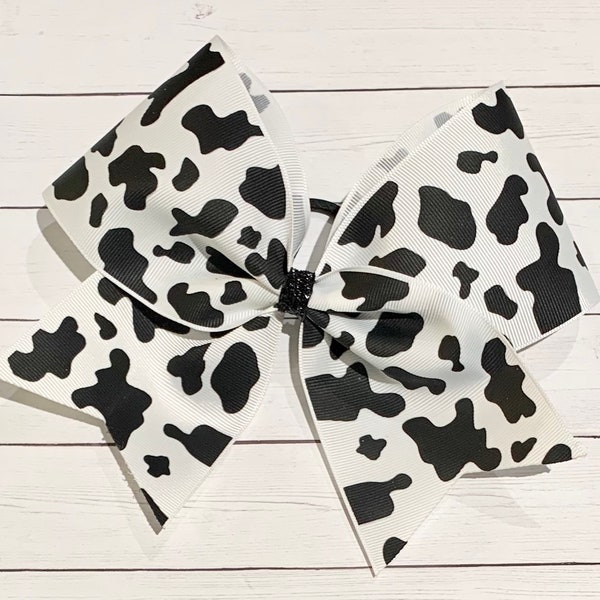 Cow Print Hair Bow - Etsy