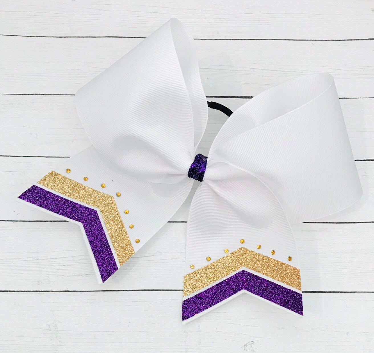 Rhinestone Chevron Cheer Bow Purple and Gold ALL COLORS | Etsy