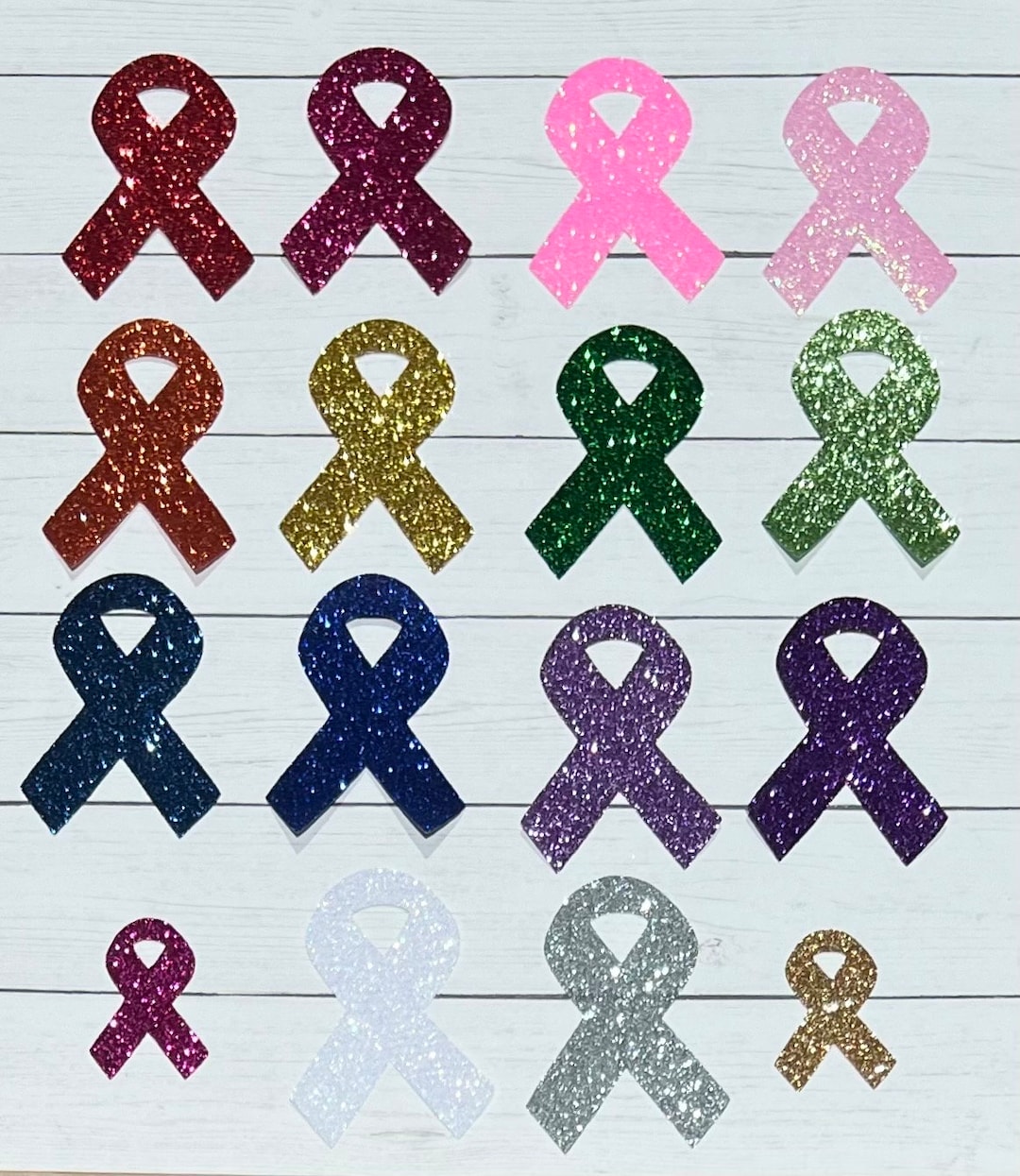Iron on Glitter Awareness Ribbon Breast Cancer Ribbon Bow Decal - Etsy