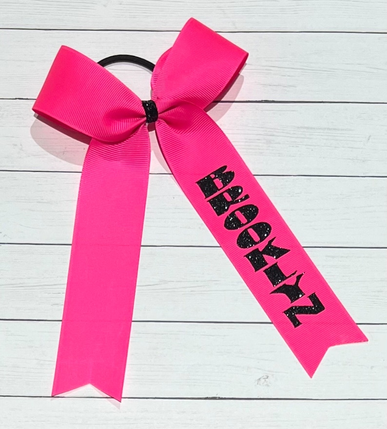 Collegiate Cheer Bow, Long Tail Ribbon Hair Bow - Etsy UK
