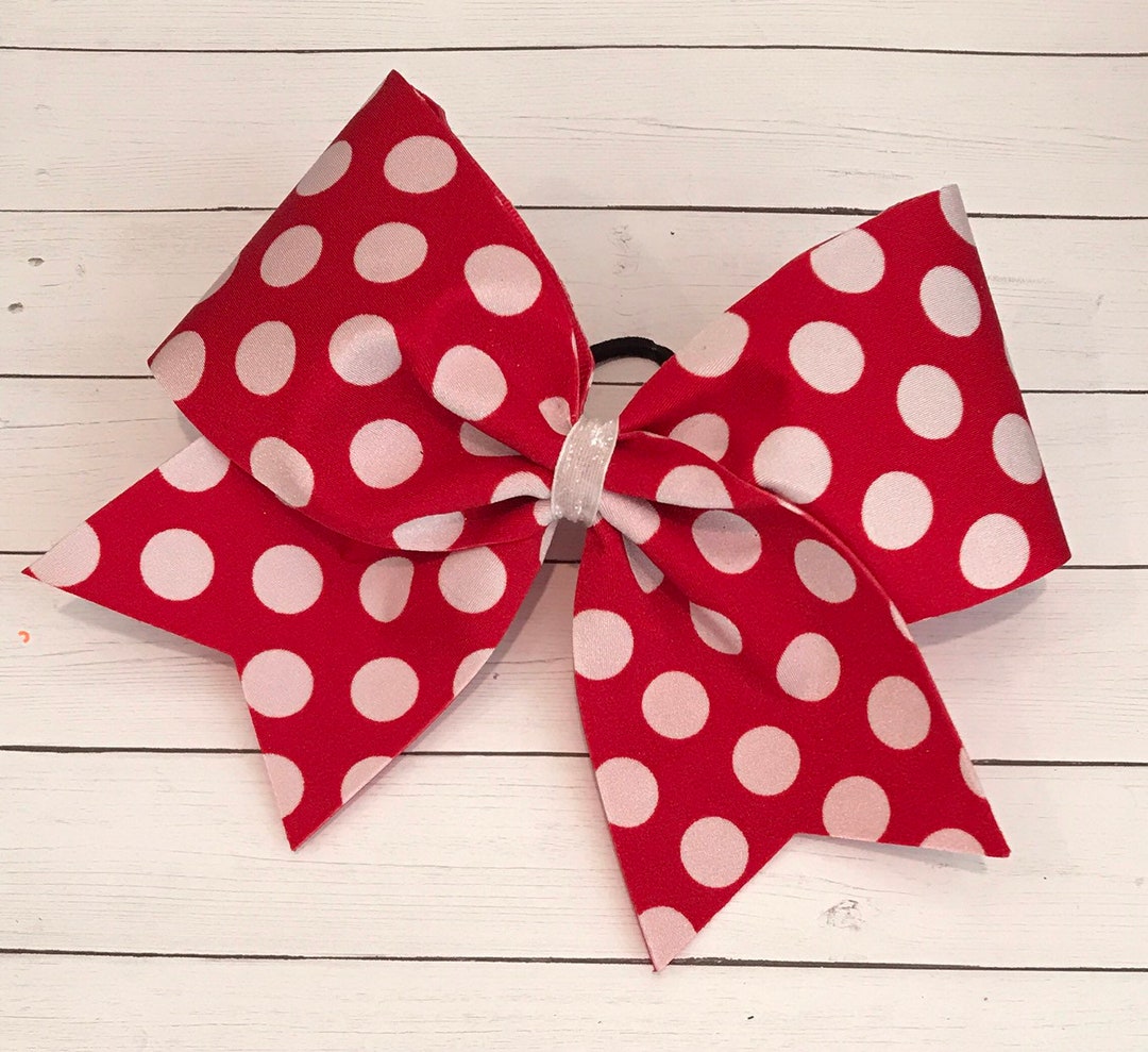 Cheer Bow - Red and White Polka Dot - Etsy