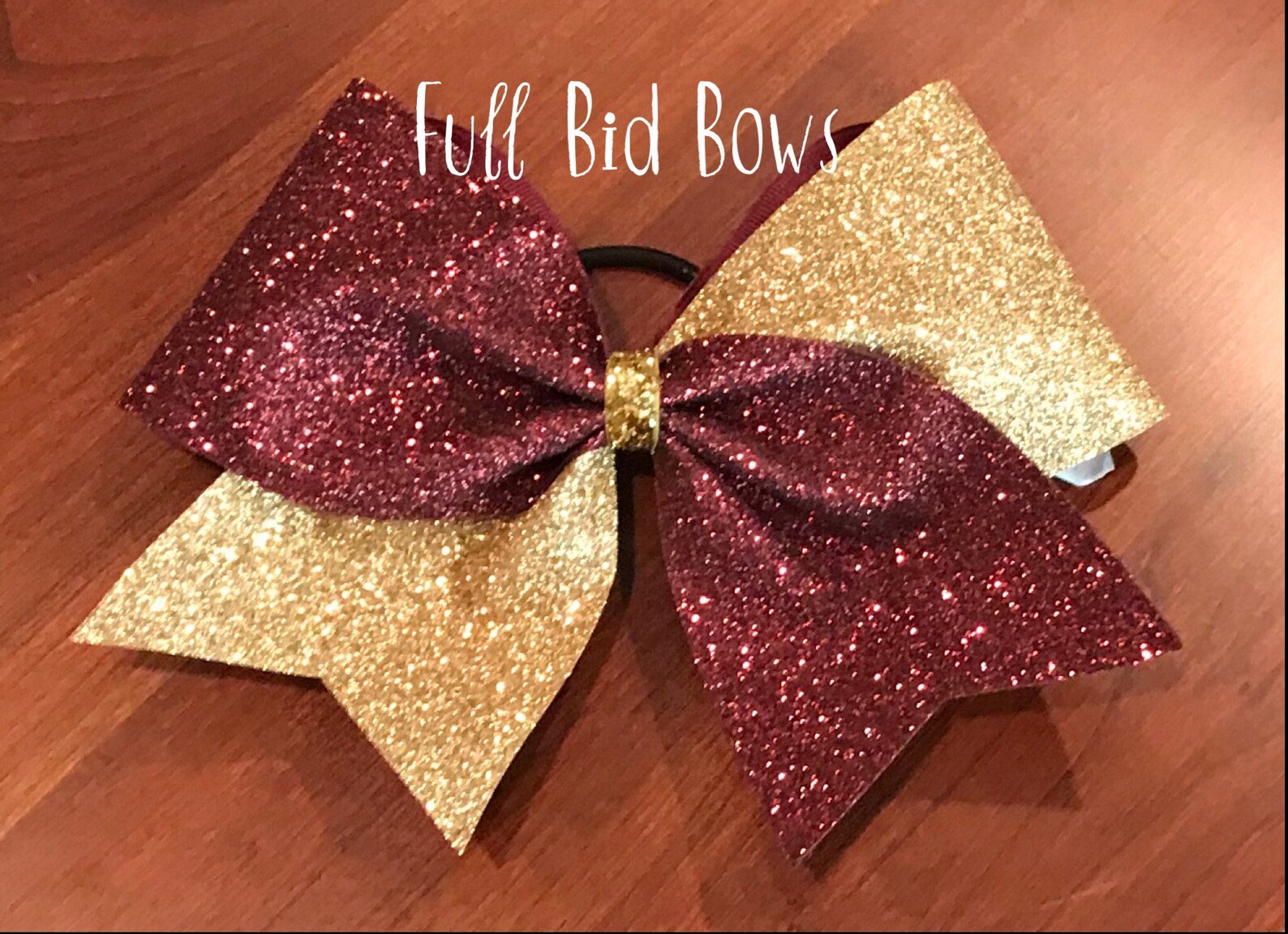 Cheer Bow Maroon and Gold Glitter - Etsy