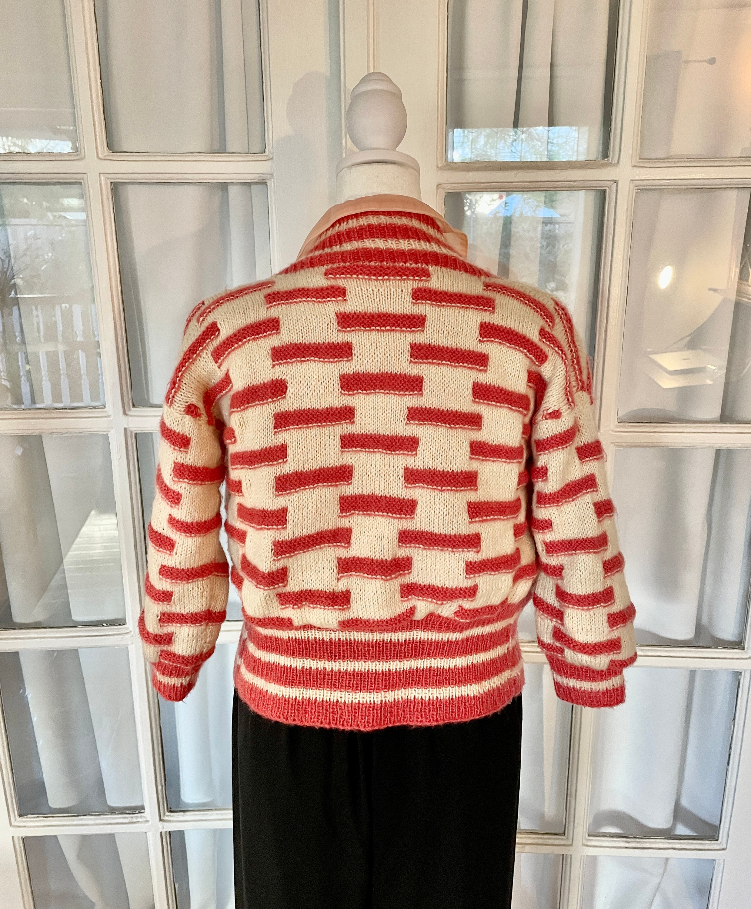 1950s Cropped Pinup Style Cardigan. Salmon Color. Lined. Xs to - Etsy