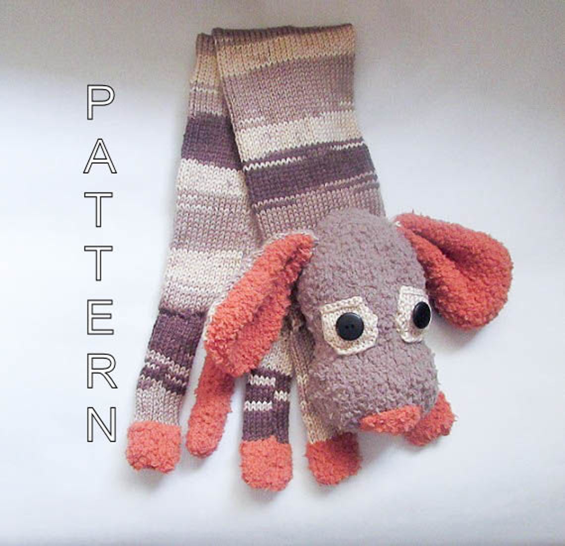 Knitting Pattern Dog Animal Scarf Dog Scarf Novelty Scarf - Etsy