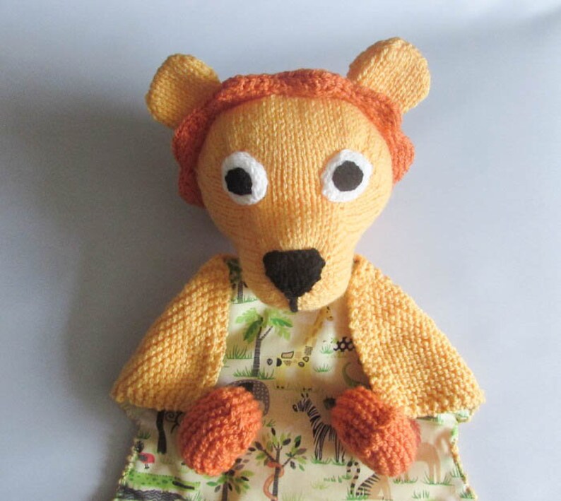 Knitting Pattern Animal Comfort Lovey Lion Comfort Lovey - Etsy