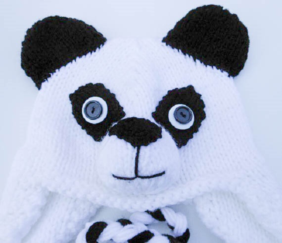 Knitting Pattern Panda Bear Hat Panda Hat Animal Hat Character - Etsy