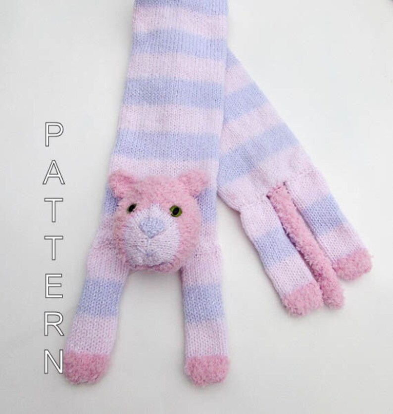 Knitting Pattern Cat Animal Scarf Kitten Character Scarf Knit - Etsy
