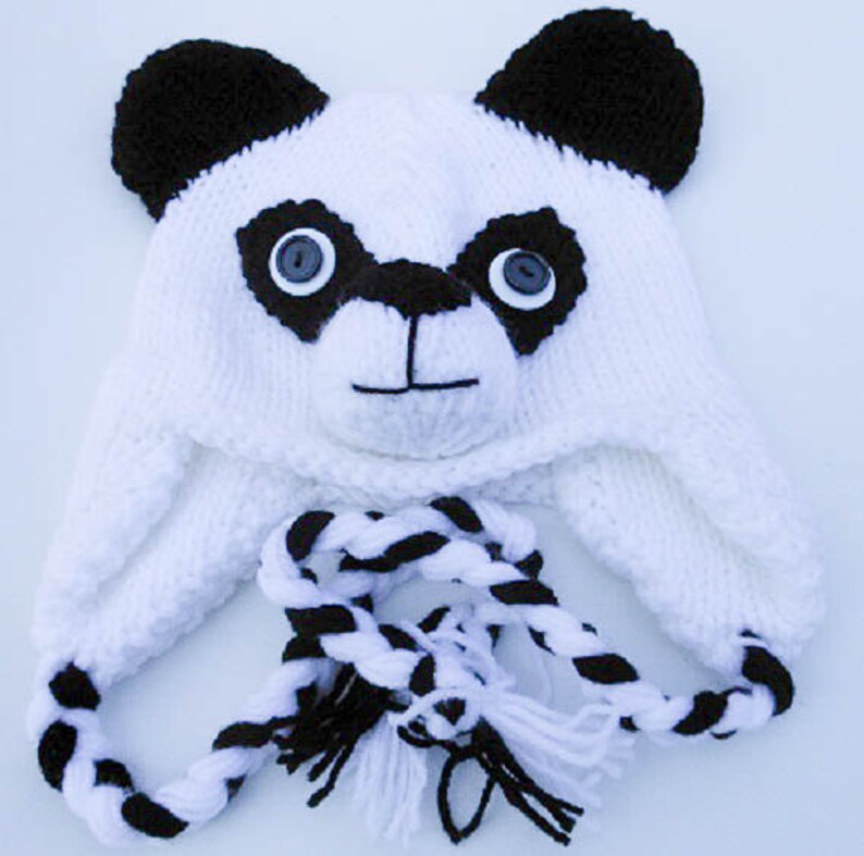 Knitting Pattern Panda Bear Hat Panda Hat Animal Hat Character - Etsy