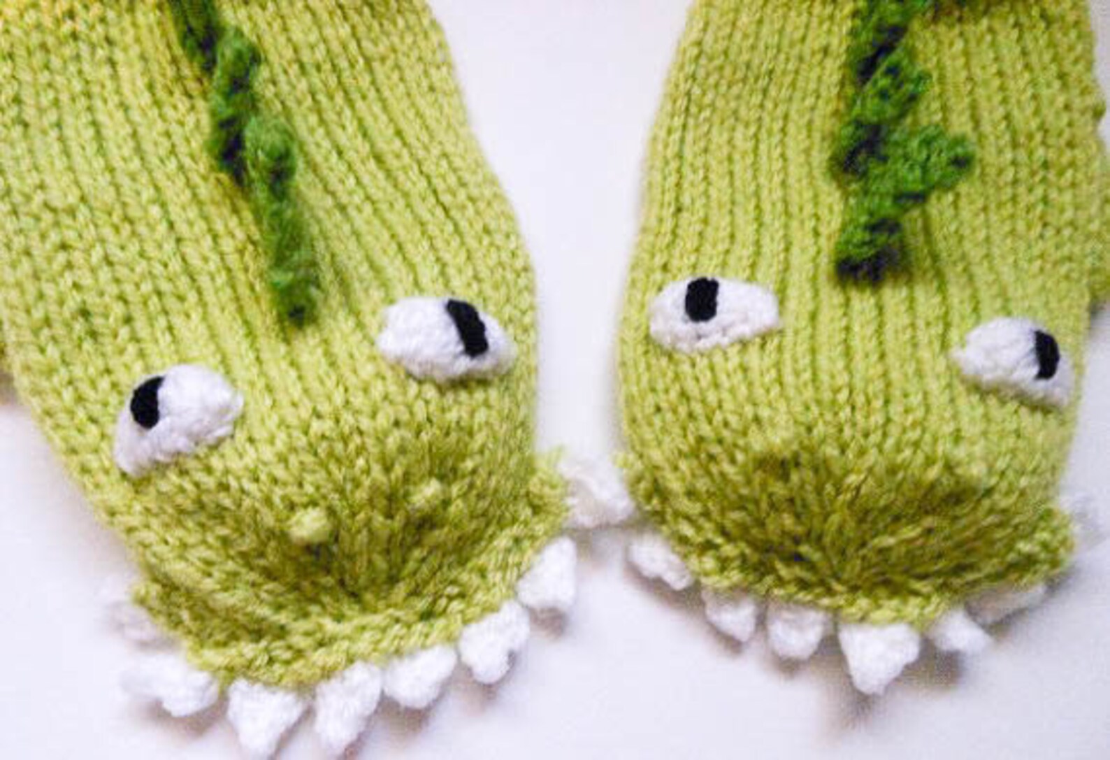Knitting Pattern Dinosaur Dragon Mittens Animal Mittens Character ...