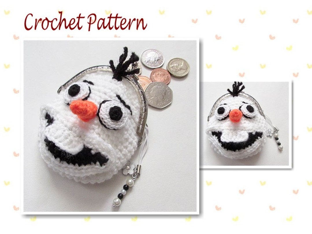 Crochet Pattern Snowman Coin Purse Snowman Bag Girls Purse Character ...