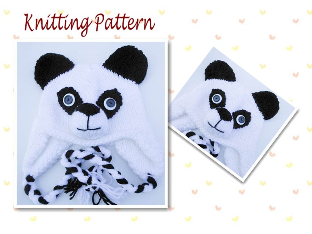 Knitting Pattern Panda Bear Hat Panda Hat Animal Hat Character - Etsy