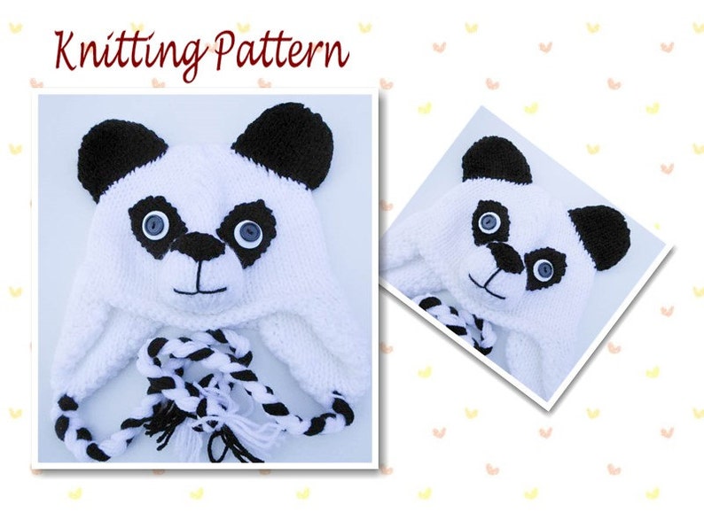 Knitting Pattern Panda Bear Hat Panda Hat Animal Hat Character - Etsy