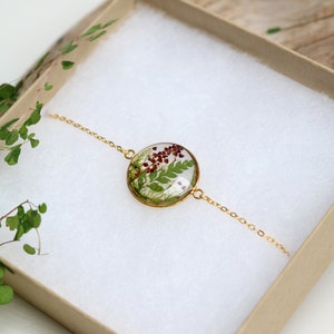Gold Enchanted Forest Woodland Fairycore Bracelet With Real Moss Ferns ...