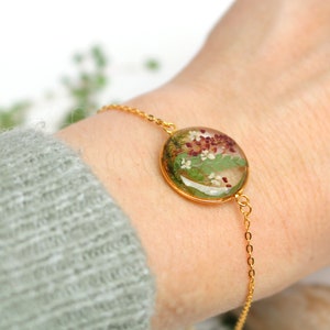 Gold Enchanted Forest Woodland Fairycore Bracelet With Real Moss Ferns ...