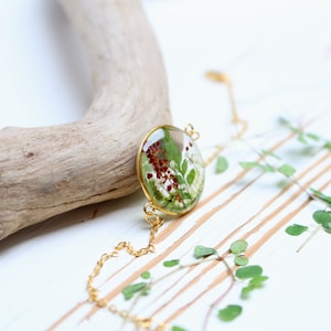 Gold Enchanted Forest Woodland Fairycore Bracelet With Real Moss Ferns ...
