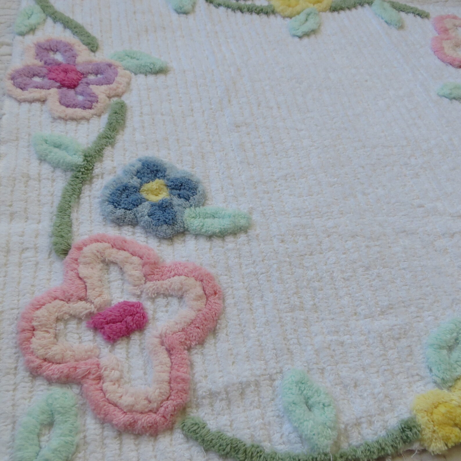 Tufted Floral Chenille Fabric Fat Quarters Chenille Cut | Etsy