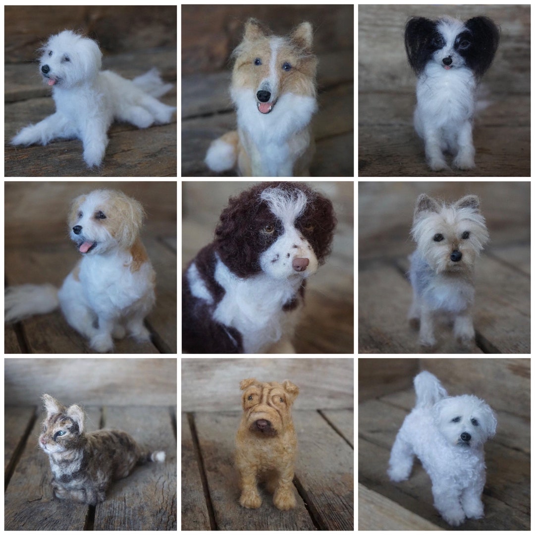 Custom Needle Felted Pet Replica – Miniature Felted Dog Portrait - Etsy