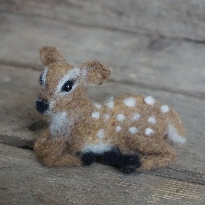 Realistic Needle Felted Fawn Baby Deer Miniature - Etsy