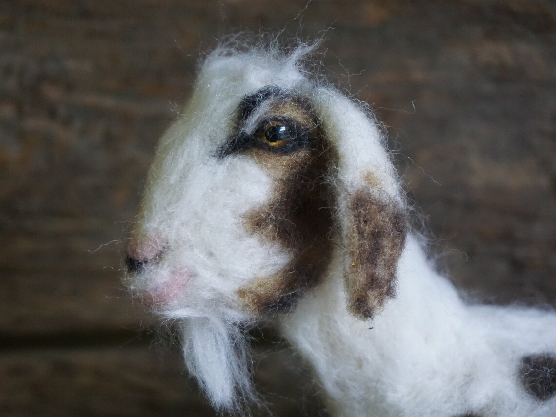 Custom Needle Felted Replica of Pet Goat - Needle Felted Goat - Wool ...