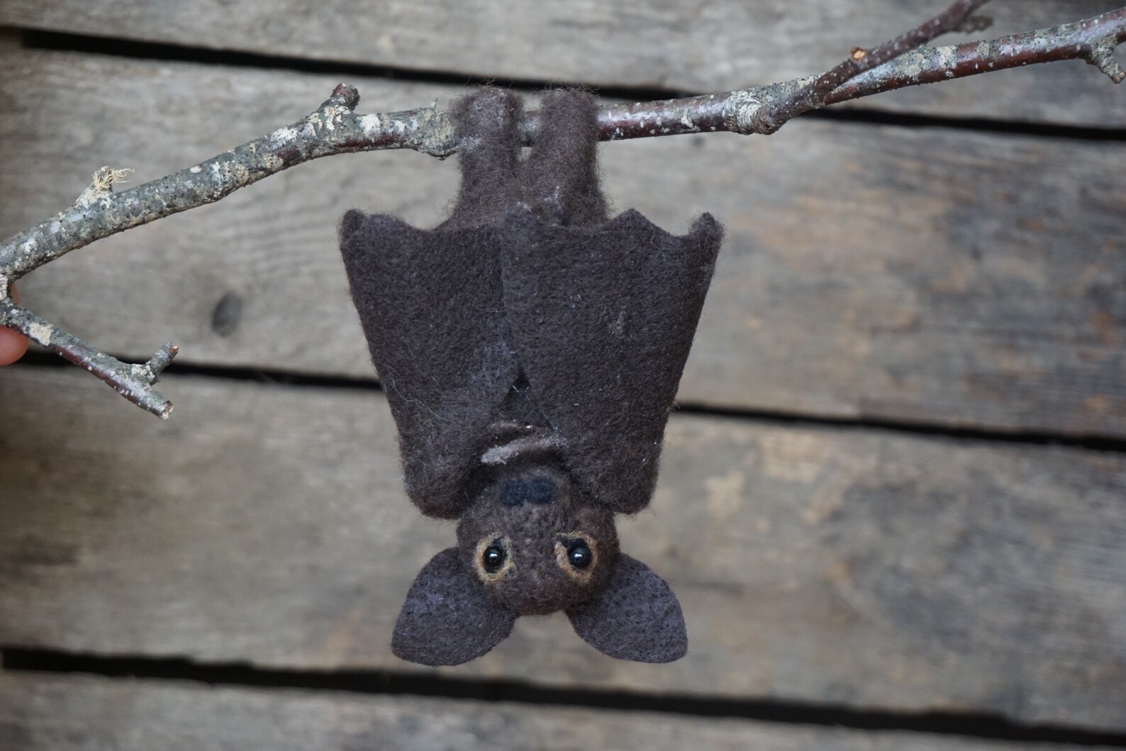Needle Felted Bat With Adjustable Wings - Etsy