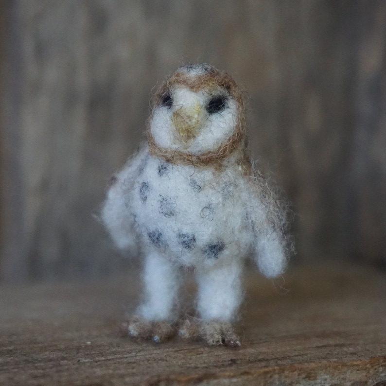 Miniature Needle Felted Wool Barn Owl Micro Owl Realistic - Etsy