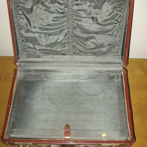 Samsonite MICRO Vanity Case alligator BROWN Train Case bakelite Handle ...