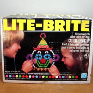 1981 HASBRO Lite Brite- Vintage- Electric Toy -original Box- Light Pegs ...