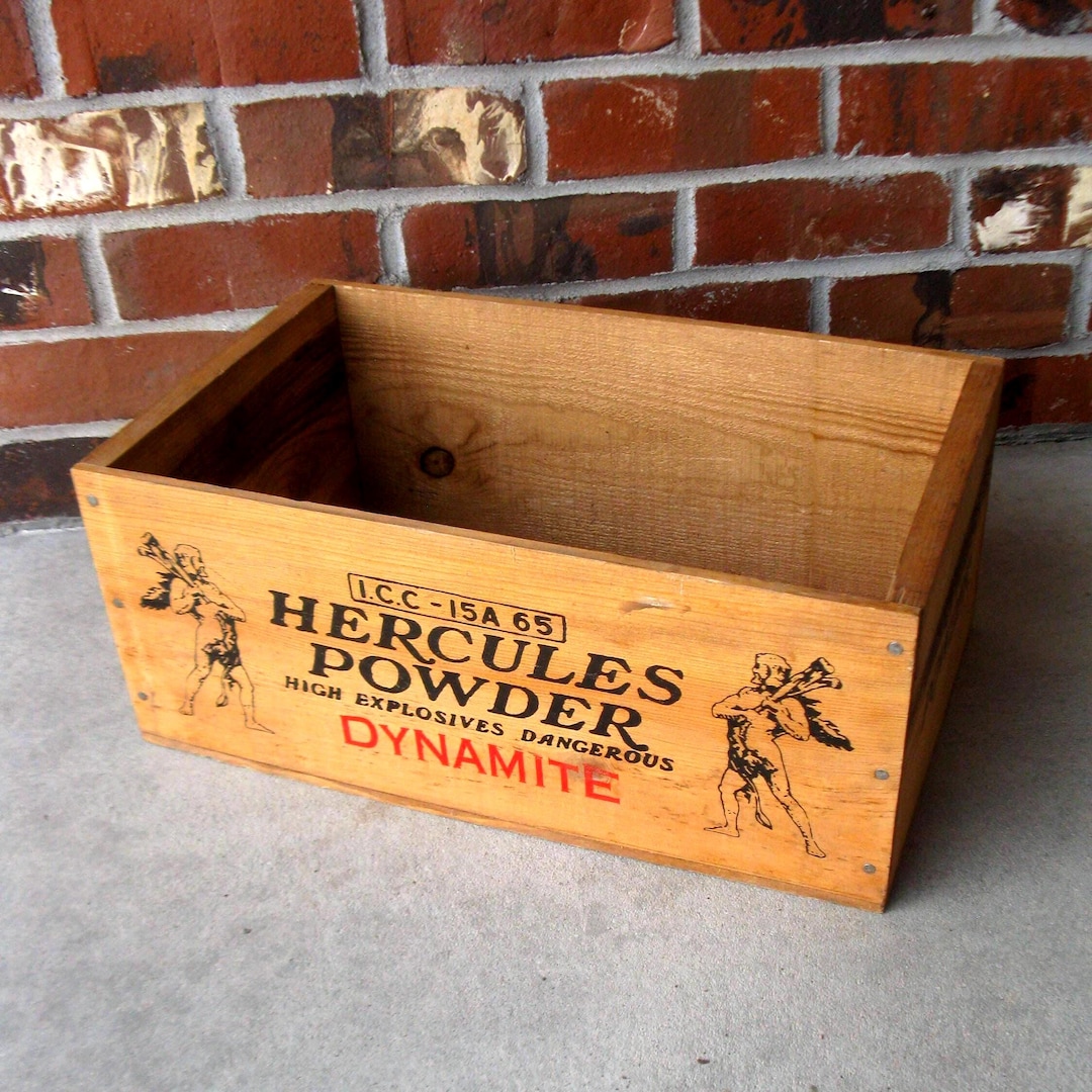HERCULES POWDER Wood Box- Vintage Ammunition Box- Great Colors -good ...
