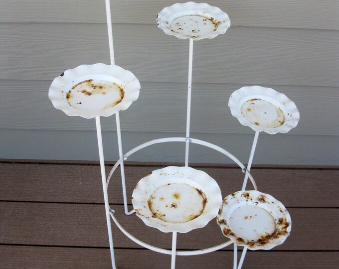 Mid Century Wrought Iron Plant Stand- Metal- African Violet- Display ...