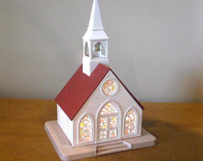 1950s Lighted Church -ALPINE VILLAGE CHURCH- Regency Industries -faux ...