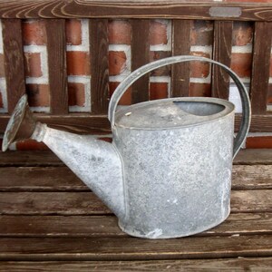 RARE Oblong Galvanized Metal Watering Can- Watering Pail- Garden Pail ...