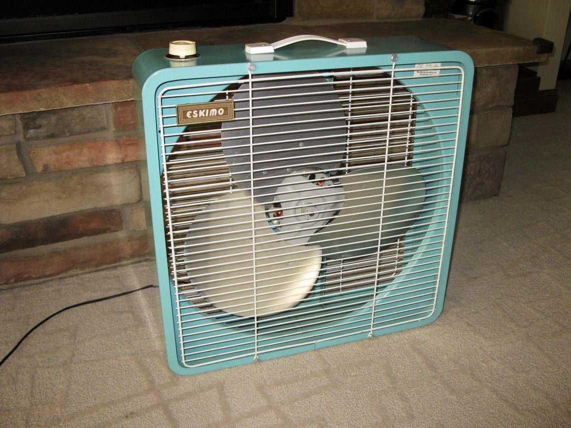 LARGE Eskimo Box Fan metal with original box | Etsy