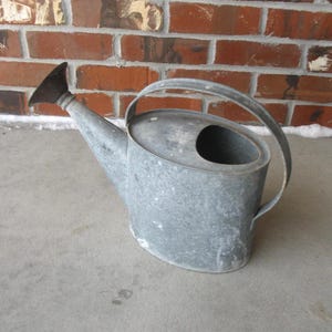 RARE Oblong Galvanized Metal Watering Can- Watering Pail- Garden Pail ...