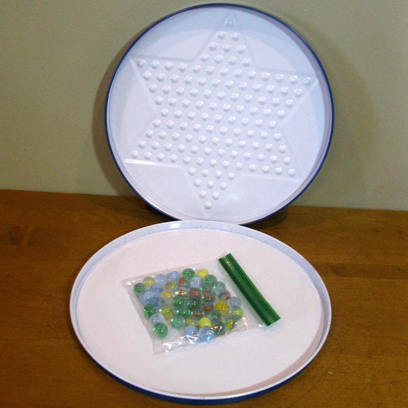 Metal Chinese Checkers- Metal Checkerboard -includes 40 Cat Eye MARBLES ...