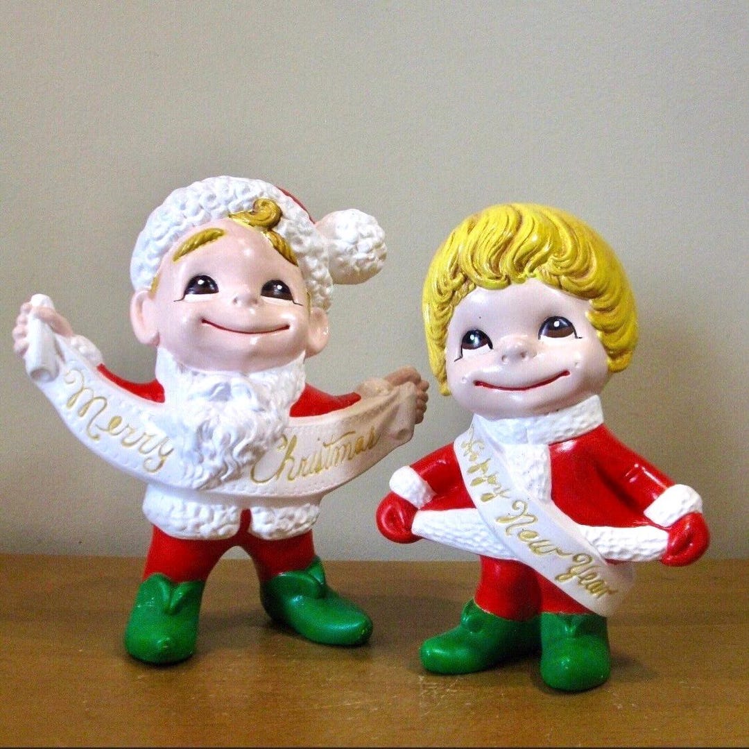 Ceramic Christmas ELVES -atlantic Mold -set of 2 -10.5" High ...
