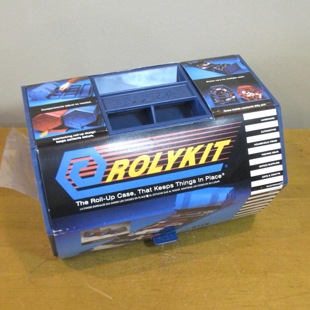 ROLYKIT roll up Toolbox Blue NOS RARE Storage Box adjustable ...