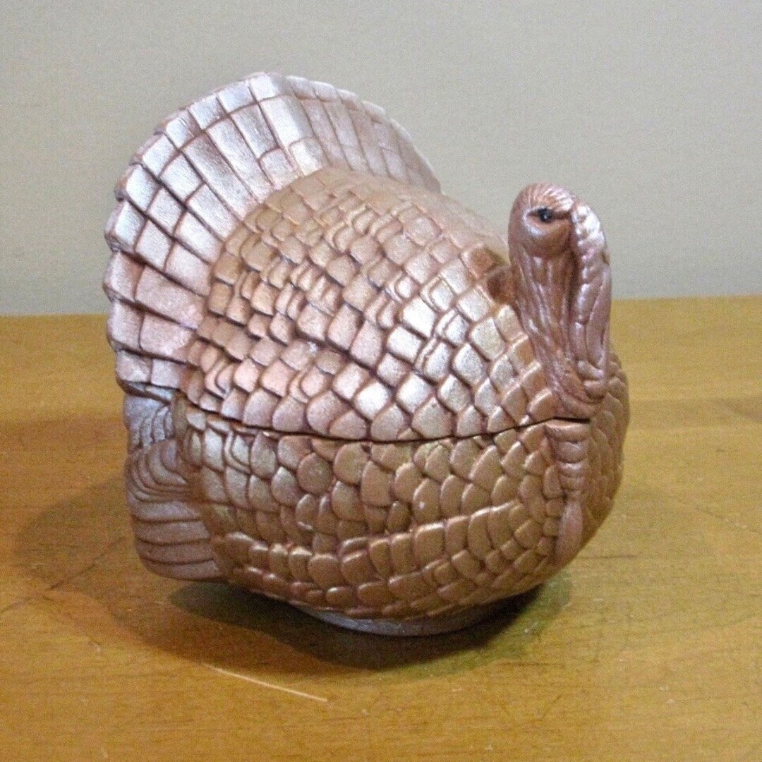 Vintage 1980s Ceramic Turkey Dish- Candy -w/ Lid -hand Painted -5 1/2"h ...