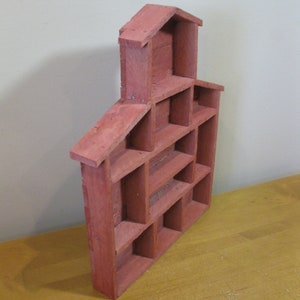 BARNWOOD Shadow Box -13 1/4" X 16" -wood -barn Shaped- Knick Knack ...