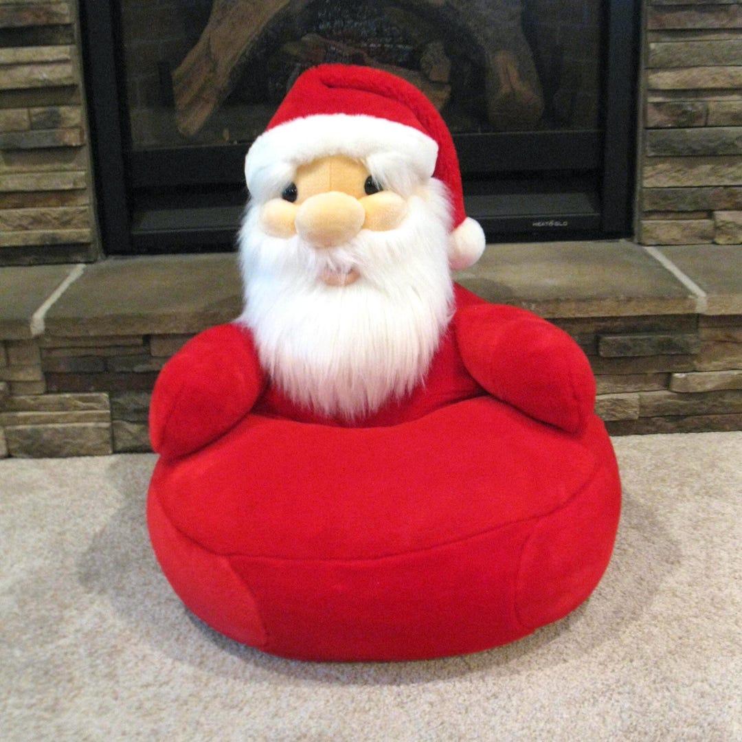 Plush SANTA Claus Chair 24 Tall stuffed Velvety Plush Santa Seat Photo ...
