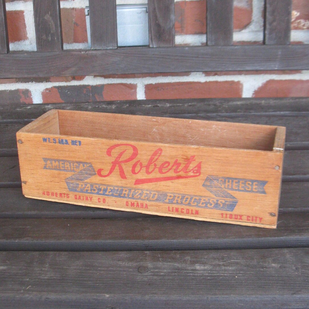 Vintage ROBERTS Dairy Cheese Box- American Cheese -LARGE 5 Lb Box ...