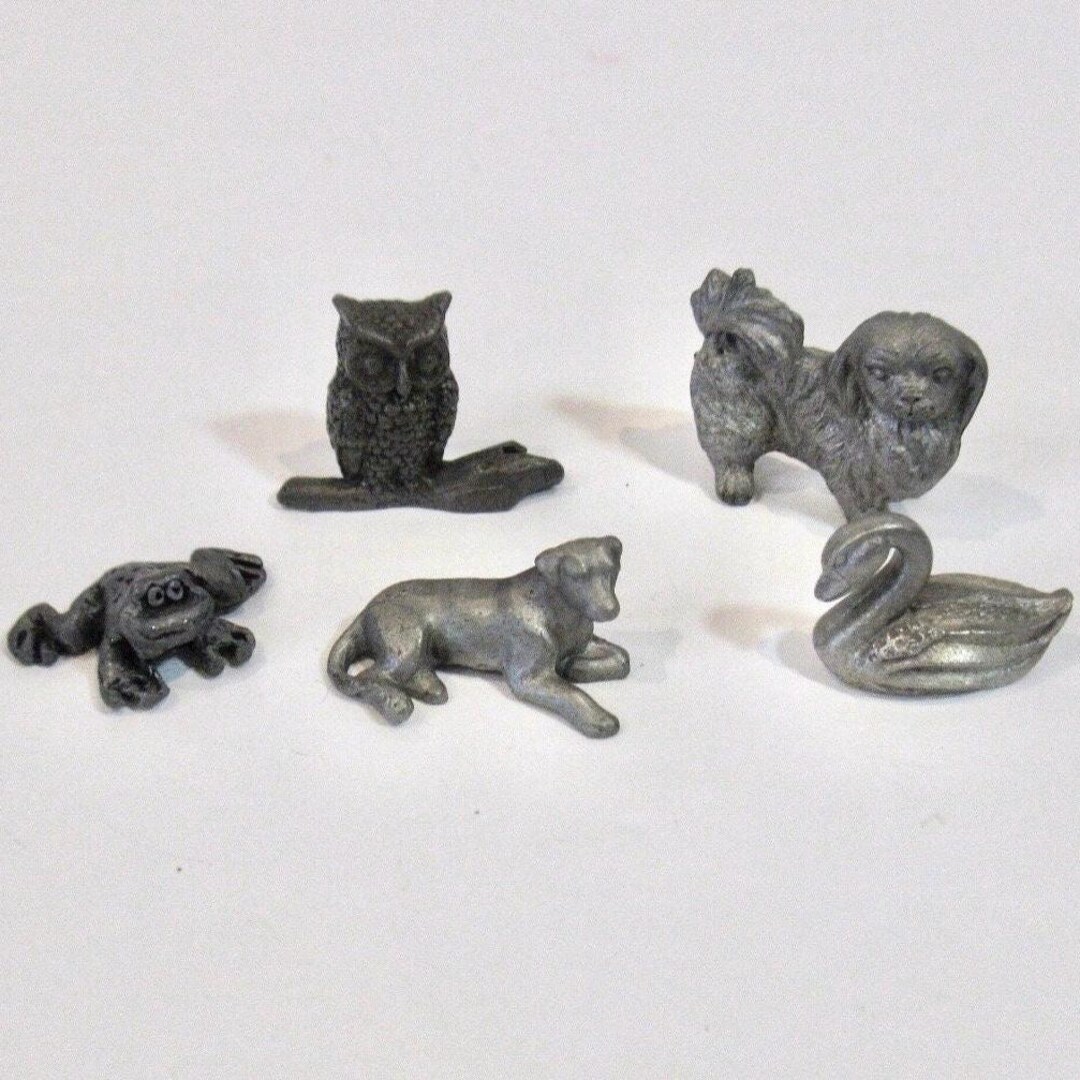 Lot #2 of 5 PEWTER Animal Figurines -1970s/ 80s -pewter Figurines 1 ...