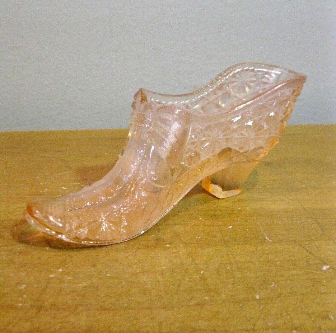 Boyd Crystal Art Glass Slipper / Shoe Figurine - Rose Pink -daisy and ...