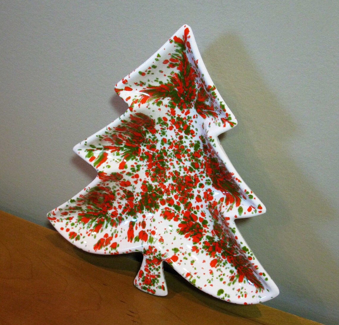 1970s Christmas tree plate spatter paint COOKIES For SANTA | Etsy