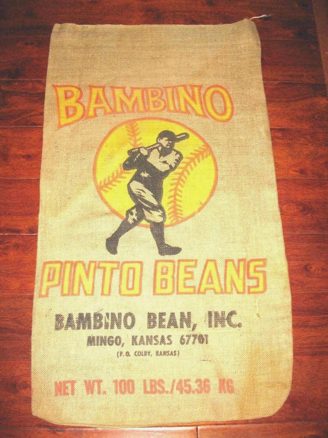 Rare BAMBINO Bean Large Burlap Bag -pinto Bean Sack -gunny Sack - Mingo ...