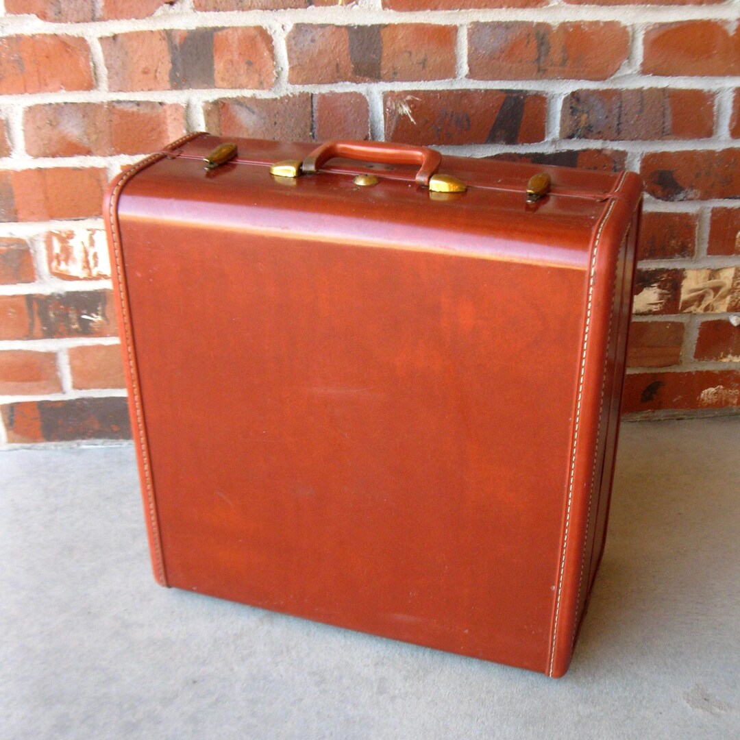 RARE SQUARE 18" SAMSONITE Suitcase - Colorado Brown -oxblood Red - Hard ...