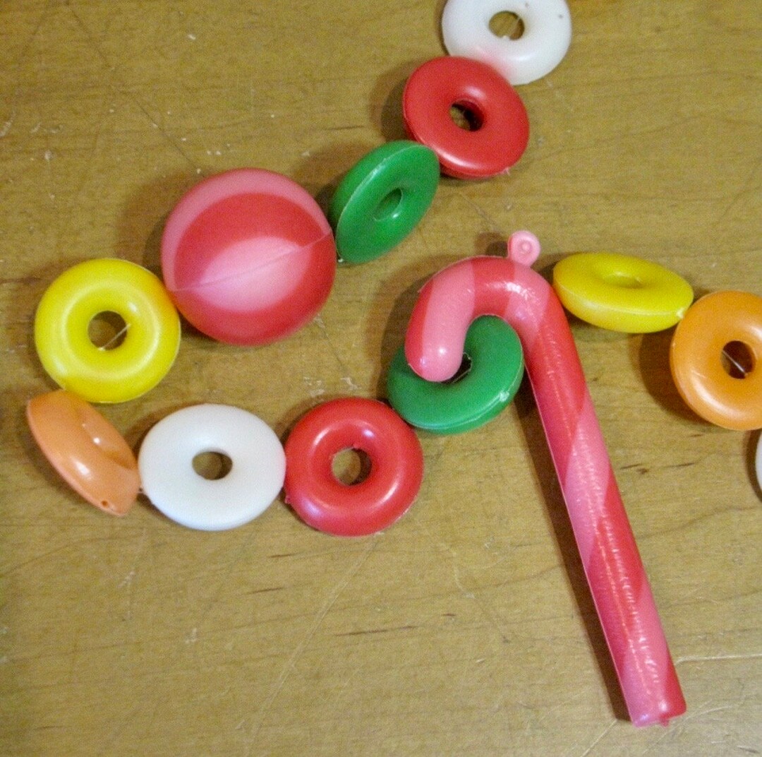 1970s CANDY CANE Garland- 8 Ft -plastic Lifesaver Garland- Christmas ...